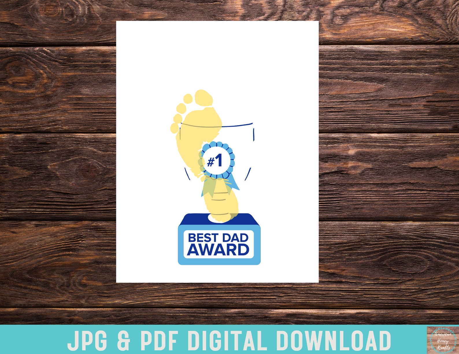 Best Dad Award Trophy DIY Fathers Day Card First Fathers Day Gift From ...