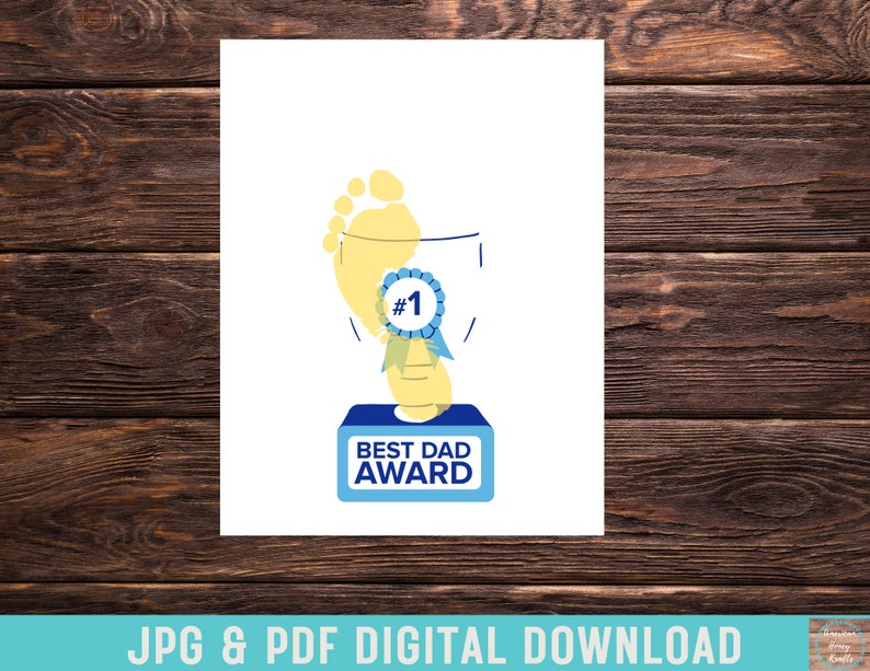 Best Dad Award Trophy DIY Fathers Day Card First Fathers Day Gift From ...