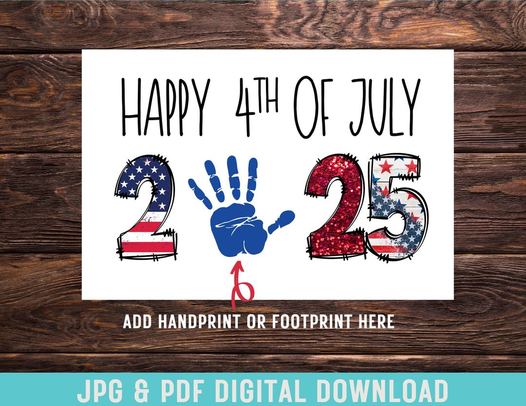 Happy 4th of July Flag Handprint Footprint Craft First 4th of July Kids ...