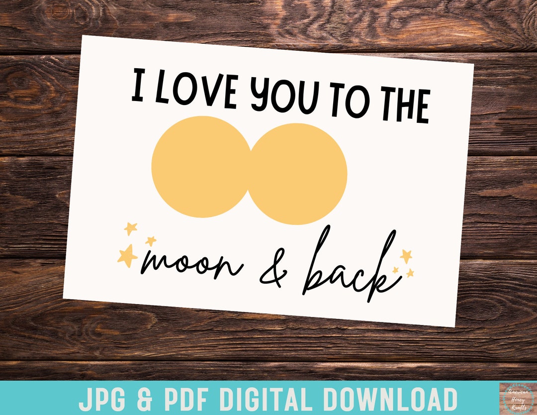 Bottom Bum Print Love You to the Moon and Back DIY Craft Card Newborn ...