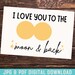 Bottom Bum Print Love You to the Moon and Back DIY Craft Card Newborn ...