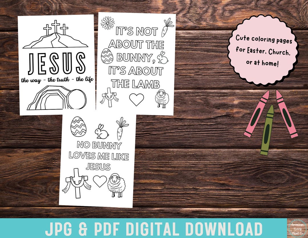 Jesus Loves Me Easter Coloring Printable DIY Fun Easter Cross Activity ...
