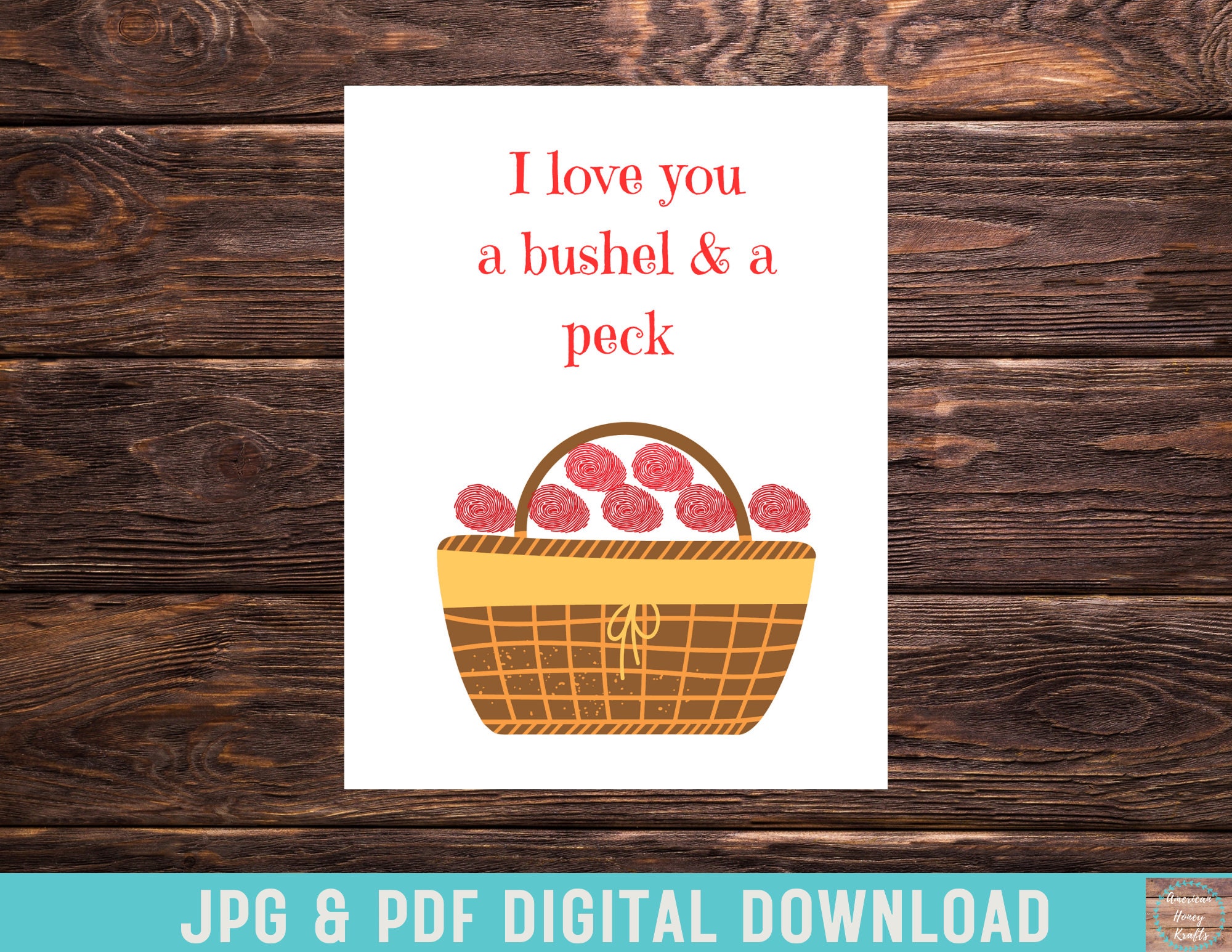 I Love You A Bushel and A Peck DIY Card Baby Crafts Baby Fingerprint ...