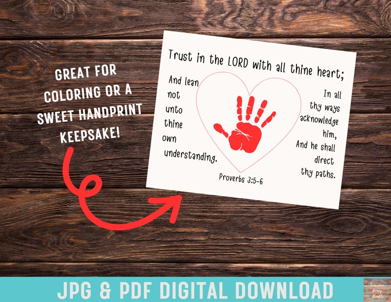 Trust in the Lord With All Your Heart KJV Proverbs Sunday School ...