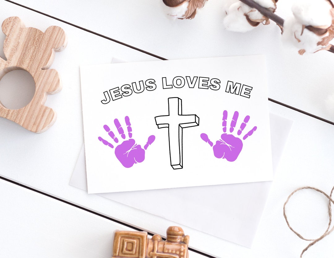 Jesus Loves Me Easter Coloring Printable DIY Fun Easter Cross Activity ...