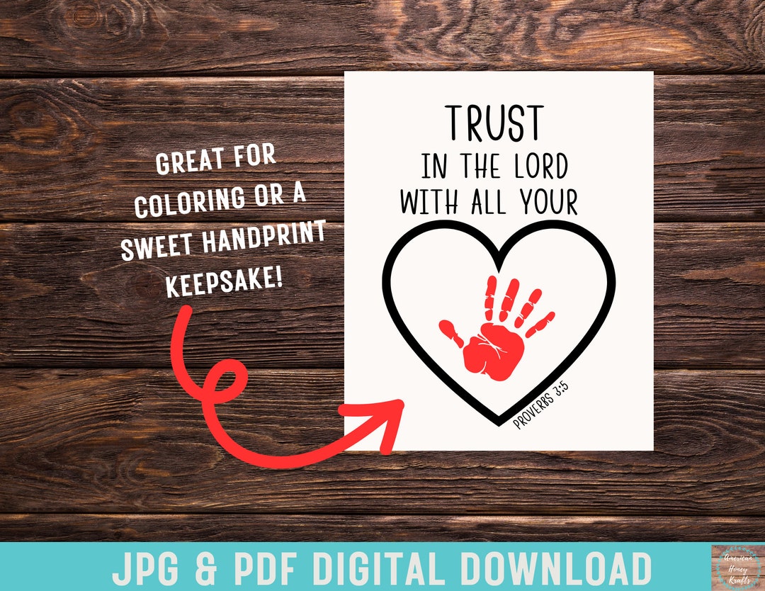 Trust in the Lord With All Your Heart Proverbs Sunday School Activity DIY Fun Coloring Activity ...