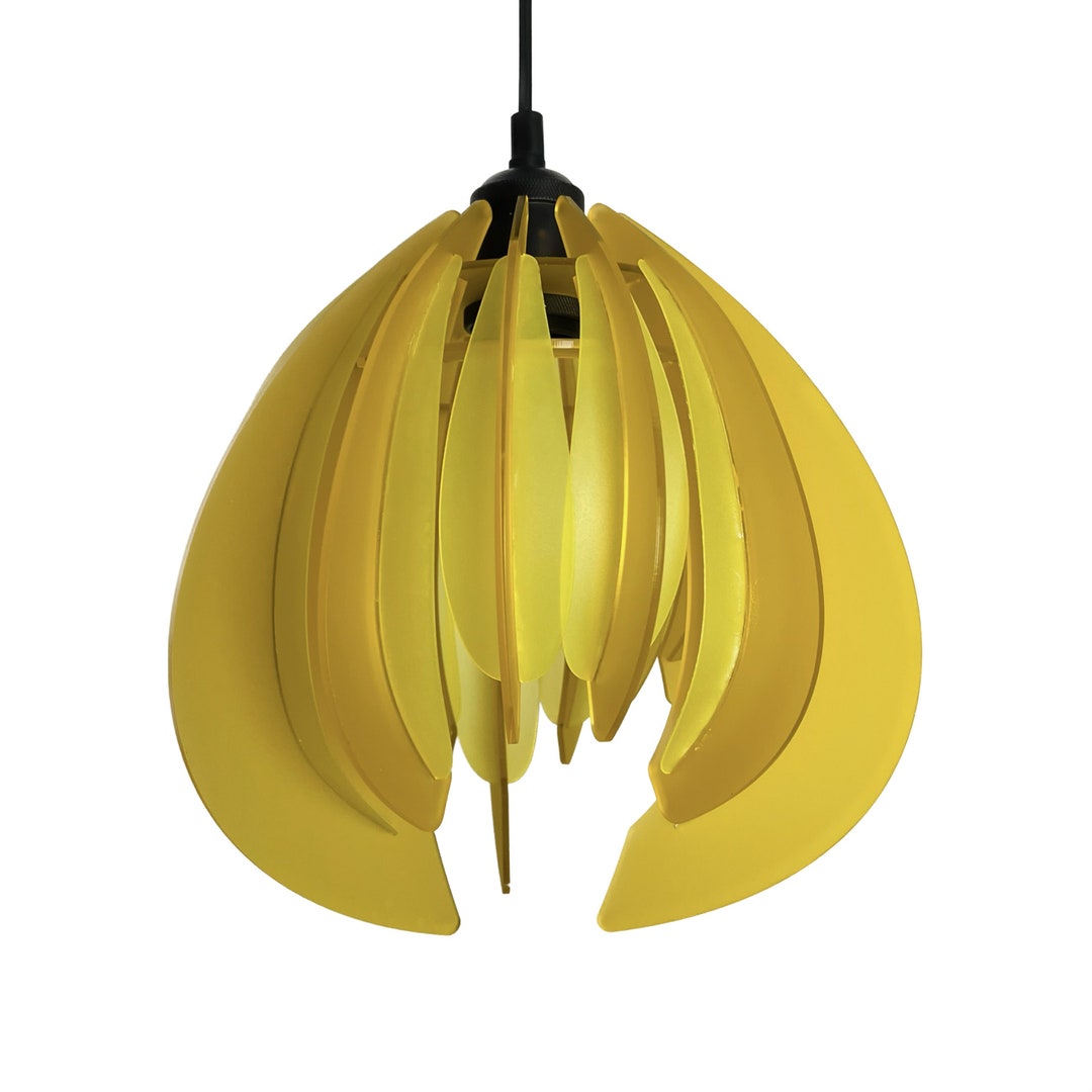 Canary Yellow Tulip Pendant Lamp Shade - 60s/70s Vintage Style - Etsy