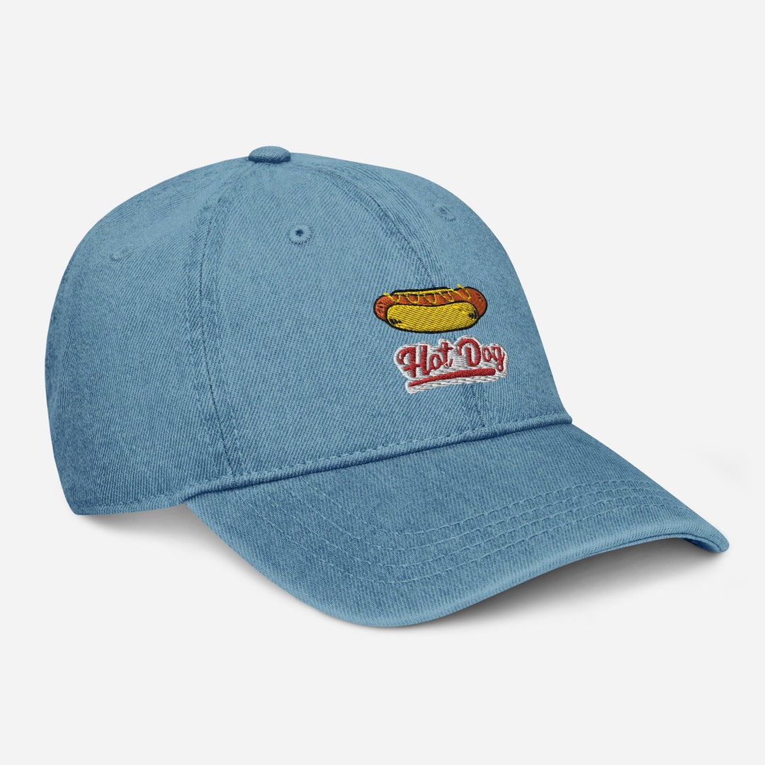 Embroidered July 4th Hot Dog Outdoor Denim Hat, Dad Grilling Hat ...