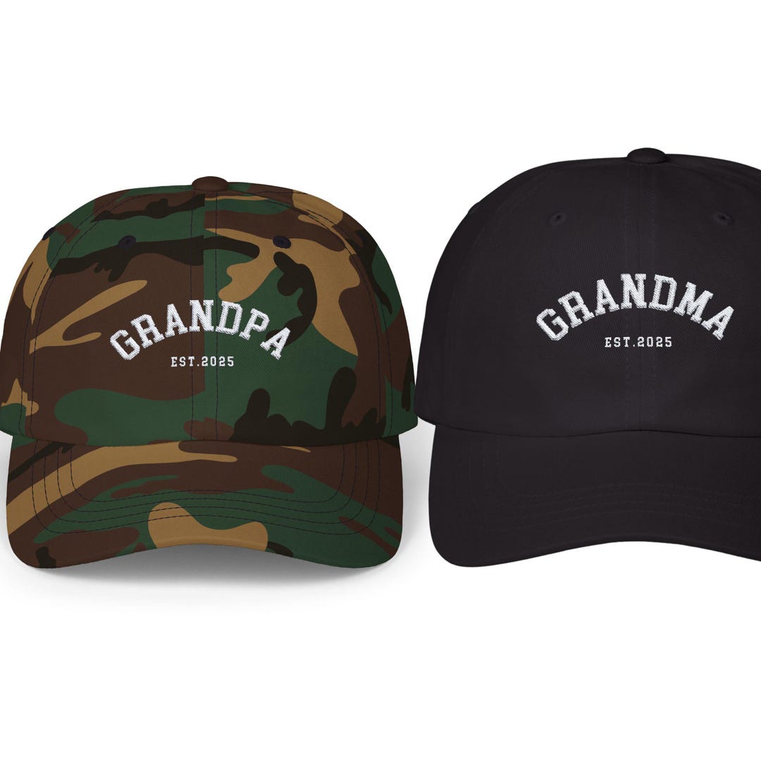 Custom Grandparents Grandma Grandpa 2025 Gifts Classic Dad Cap ...