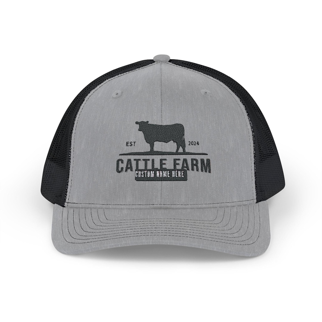 Custom Embroidered Cattle Farm Trucker Cap, Rancher Hat, Farm Animal ...