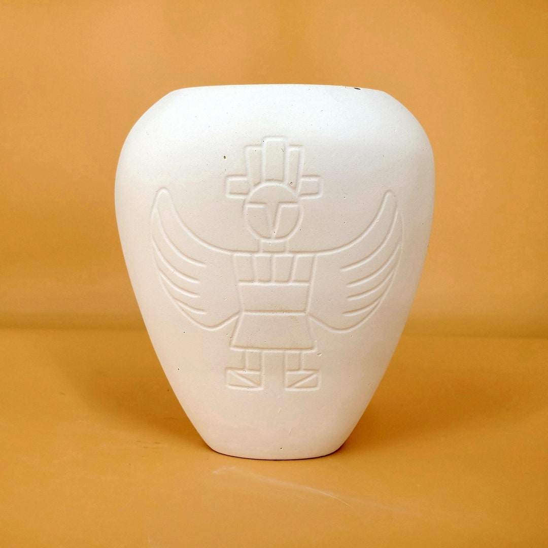 Aztec Inspired Vase - Slip Cast Ceramic Bisqueware - Ready to Paint ...