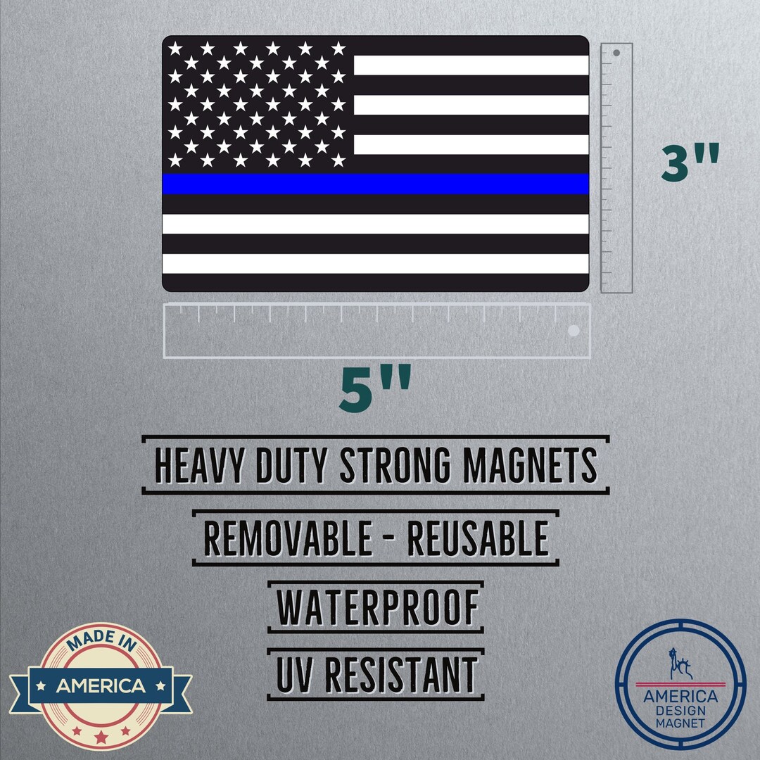5" Usa Flag Blue Line Car Magnet, American Flag Blue Line Car Magnet - Etsy