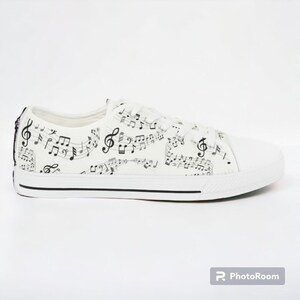 Music Notes Shoes, Music Sneakers, Piano Lover Gift, Musician Shoes ...