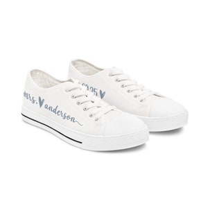 Dusty Blue Wedding Sneakers, Personalized Bridal Shoes, Custom Wedding ...