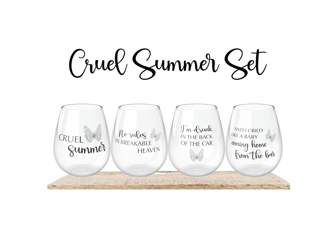 Cruel Summer, Taylor Wine Glass Set of 4, Eras Wine Glass, Swifty Fan ...