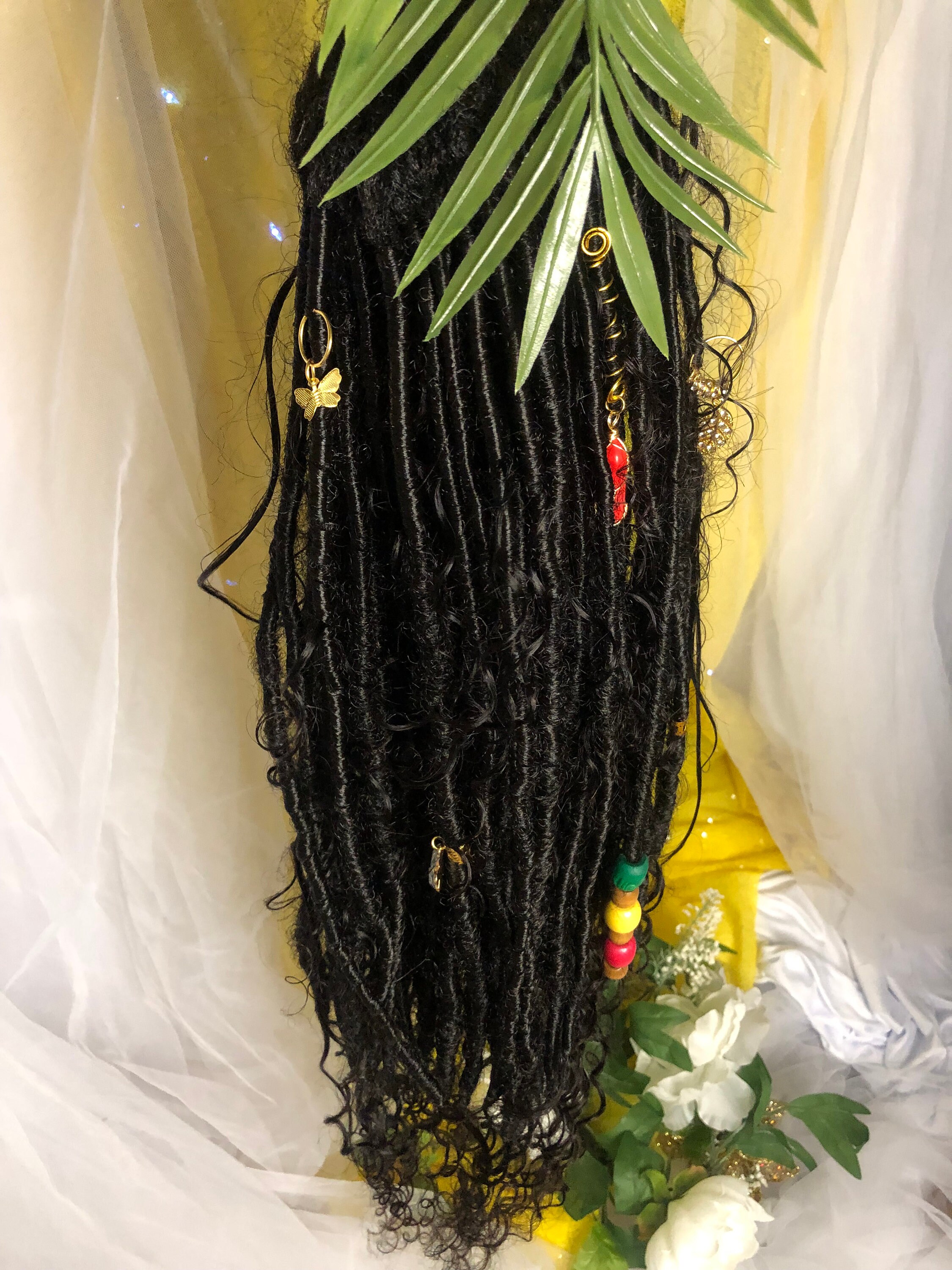 Handmade Lisa Bonet Human Hair Locs ,curly Pieces, 80 Locs per Bundle ...