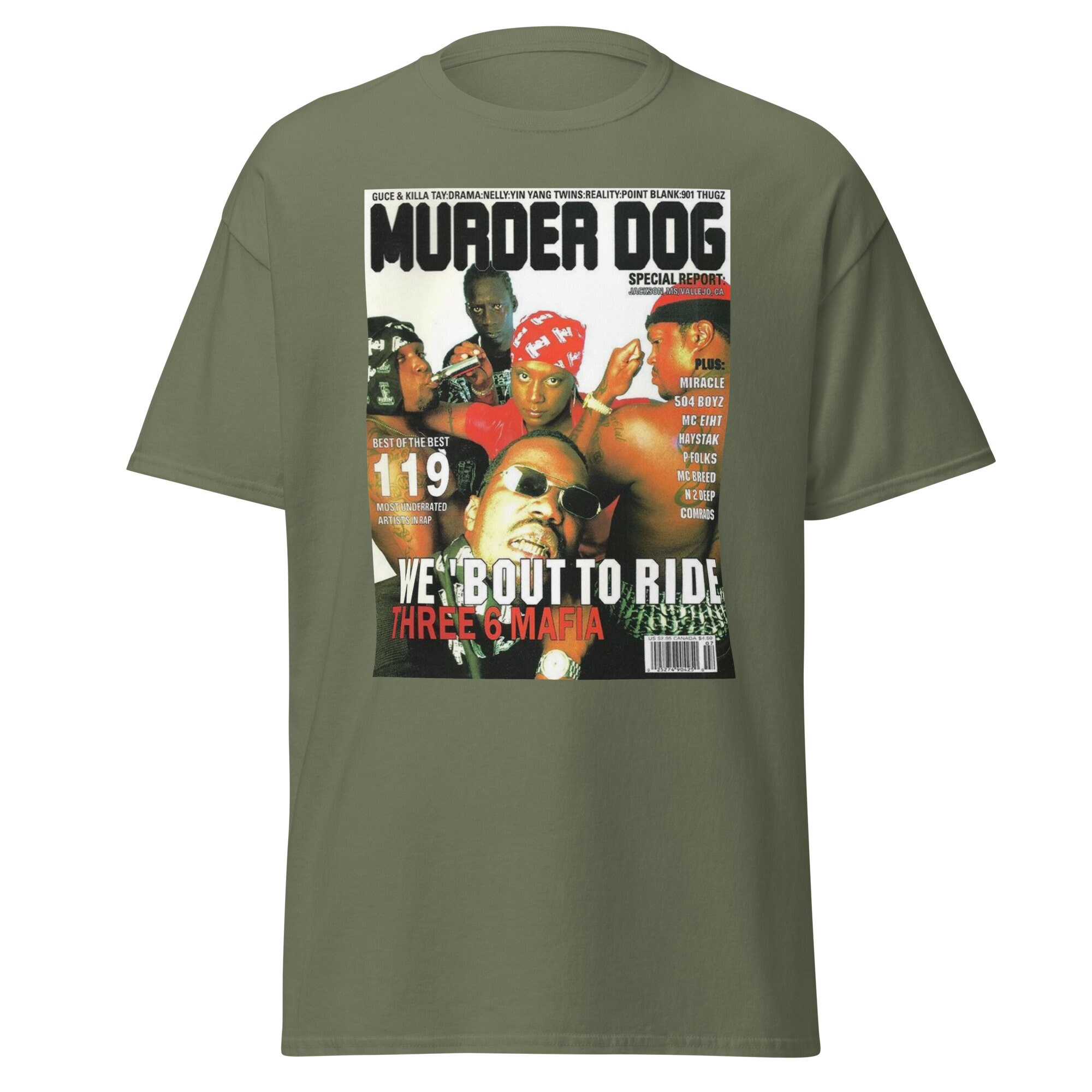 Three 6 Mafia Murder Dog Magazine Shirt Men's Unisex Tee Southern 90's ...