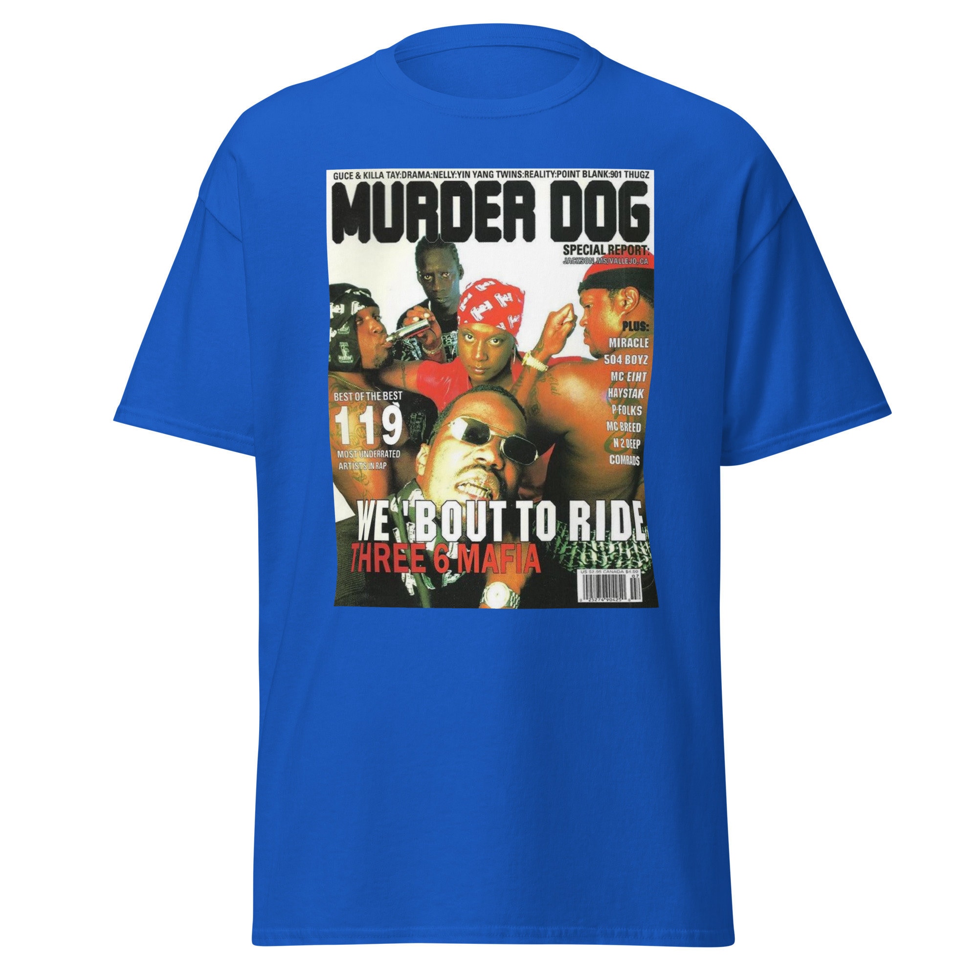 Three 6 Mafia Murder Dog Magazine Shirt Men's Unisex Tee Southern 90's ...