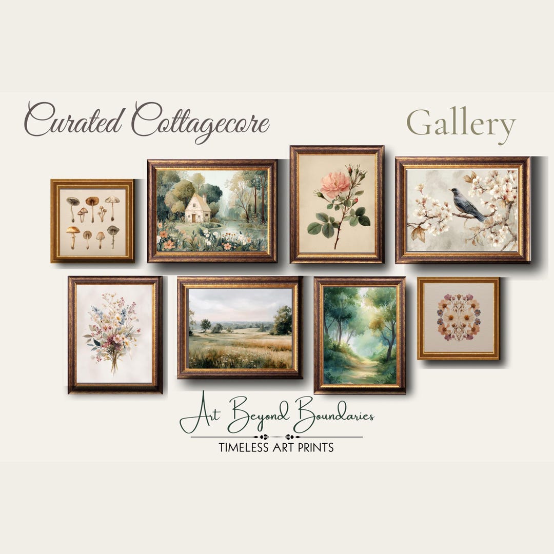 Cottagecore Gallery Wall Art Set | Vintage Botanical Prints (digital ...