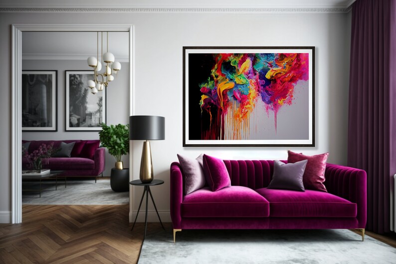 Printable Abstract Art Oil Painting Style Digital Download AI Multi ...