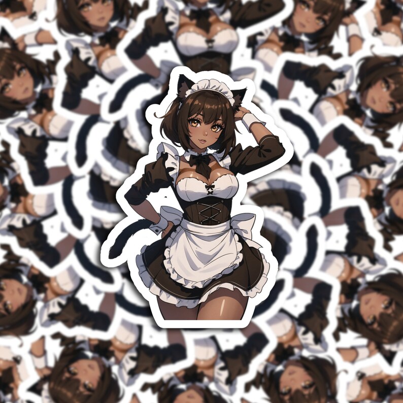 Anime Waifu Cat Girl Maid Sticker Car Sticker Etsy