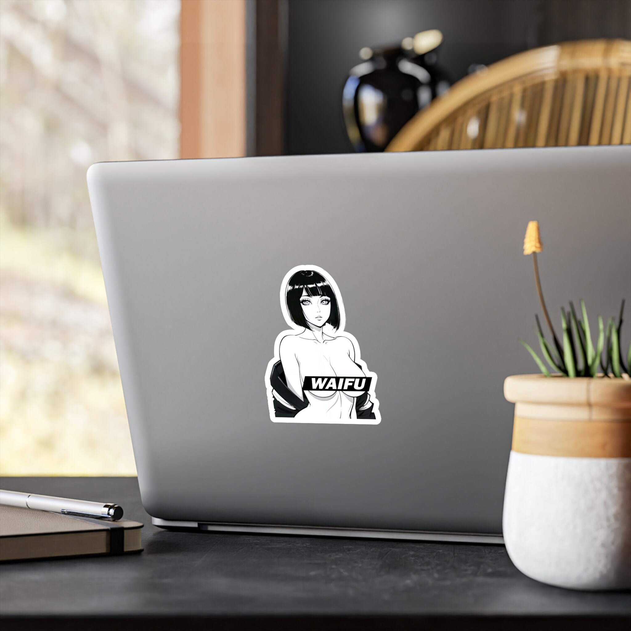 Waifu Anime Girl Sticker Anime Waifu Car Sticker Waifu Etsy