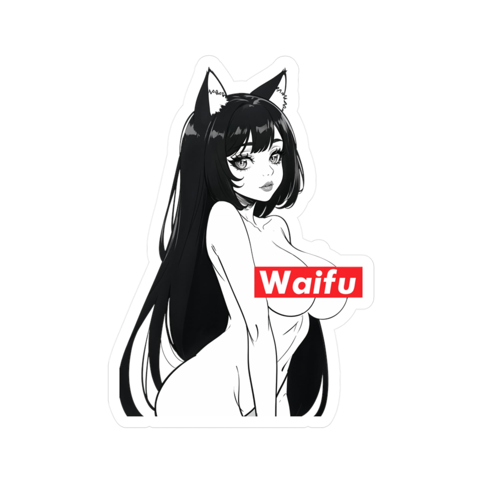 Waifu Cat Girl Anime Girl Neko Car Sticker Manga Artstyle Etsy Canada