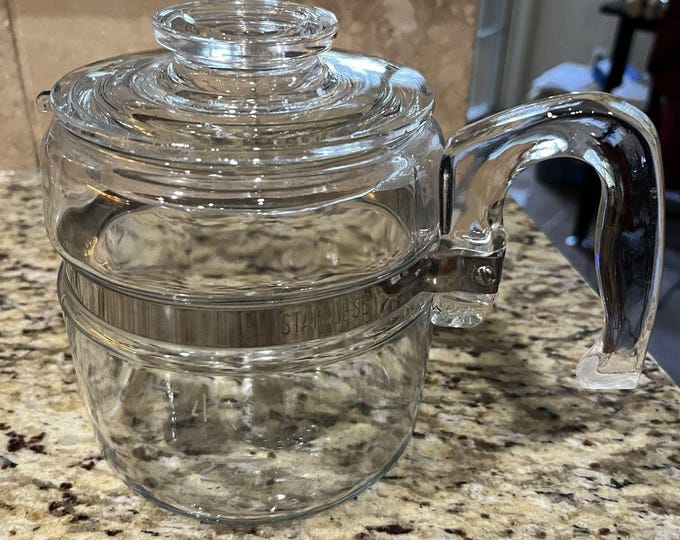 Pyrex Glass Percolator 4 Cup 7754-B Flame Ware Coffee Pot, Pot and Lid ...