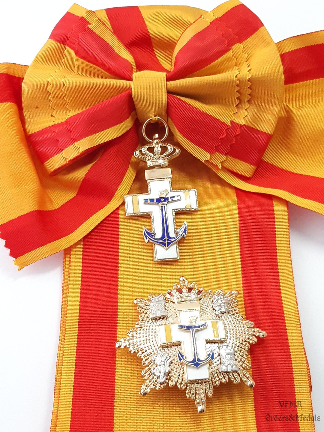Spain - Grand Cross Naval Merit Yellow With Sash - Etsy