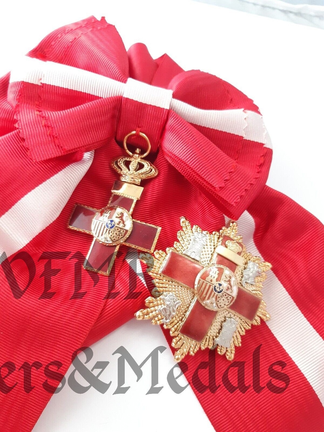 Spain - Grand Cross Military Merit Red With Sash - Etsy
