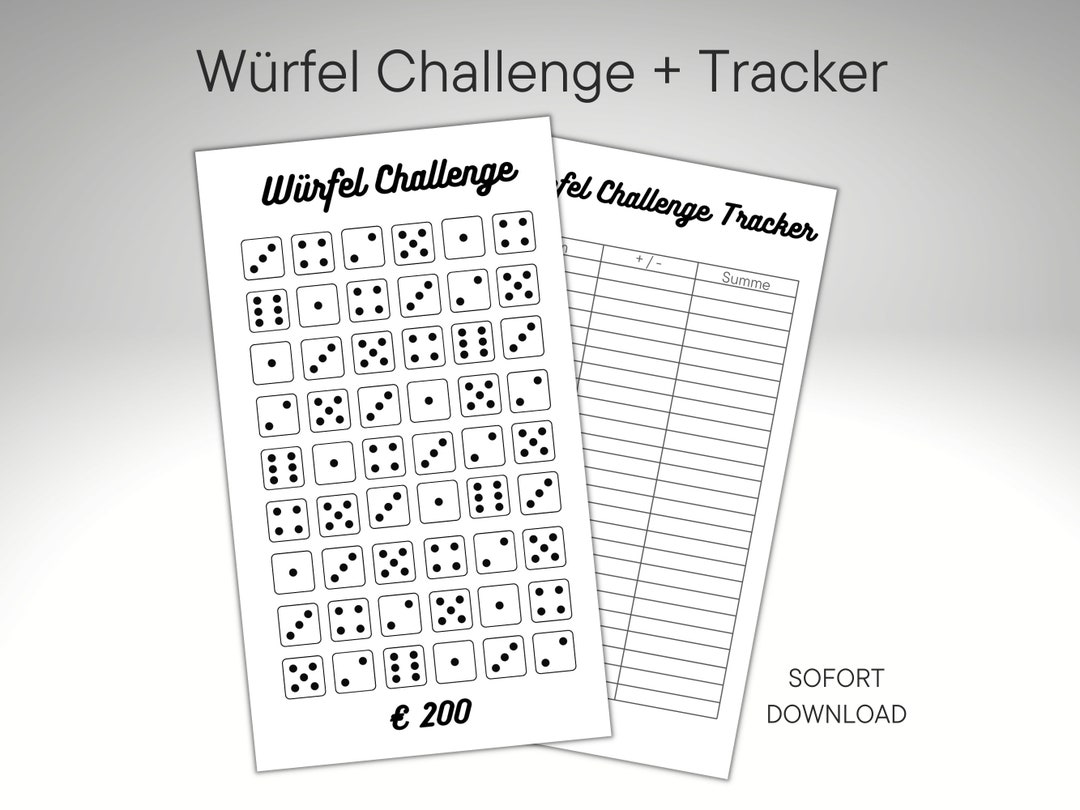 Dice Savings Game Challenge + Tracker for A6 Budget Binder - Etsy
