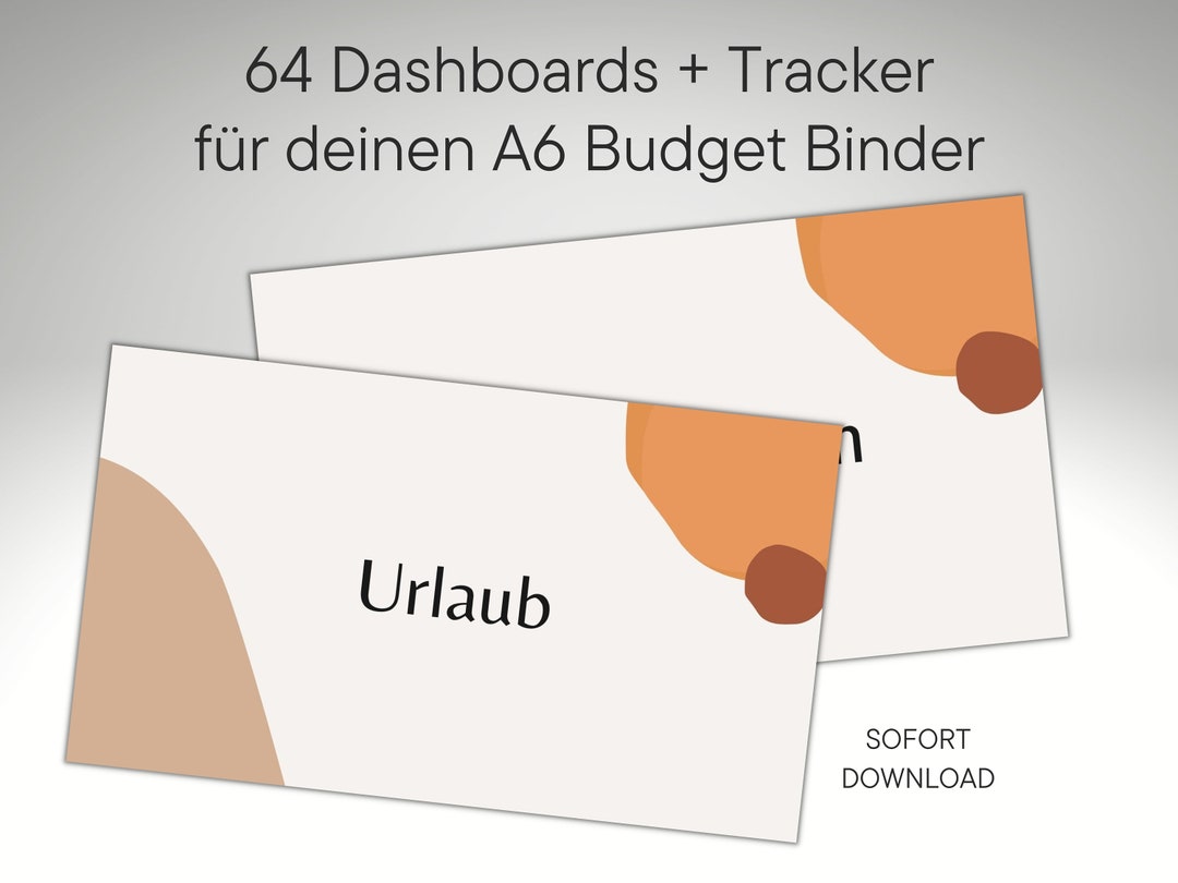 60 Dashboards / Covers Matching Trackers for A6 Budget Binders Earth ...