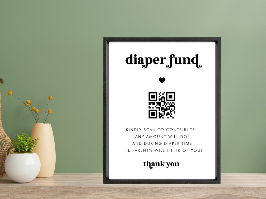 Editable Diaper Fund Baby Shower Sign Digital Printable Diaper Fund ...
