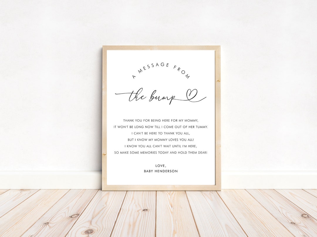A Message From the Bump Sign Digital Minimalist Bump Sign - Etsy