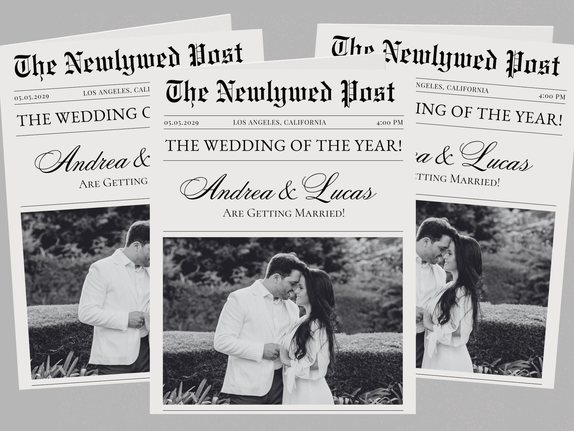 Wedding Newspaper Timeline Program Template Printable - Etsy