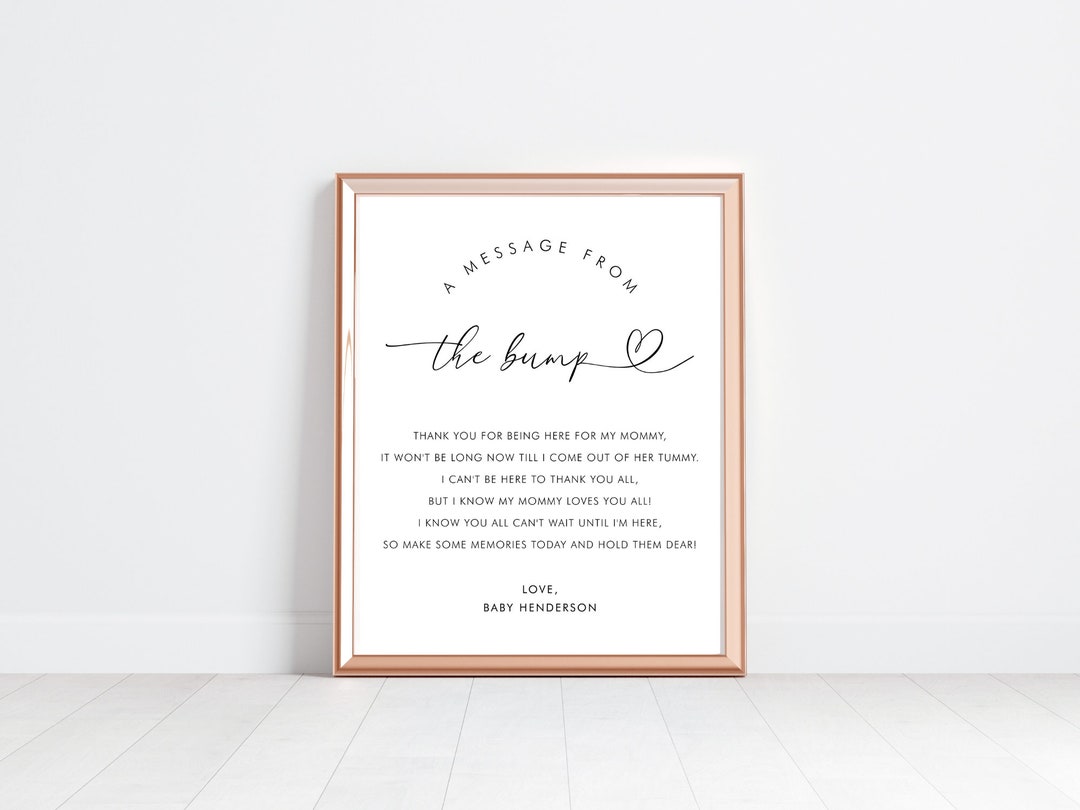 A Message From the Bump Sign Digital White Minimalist Poster Template ...
