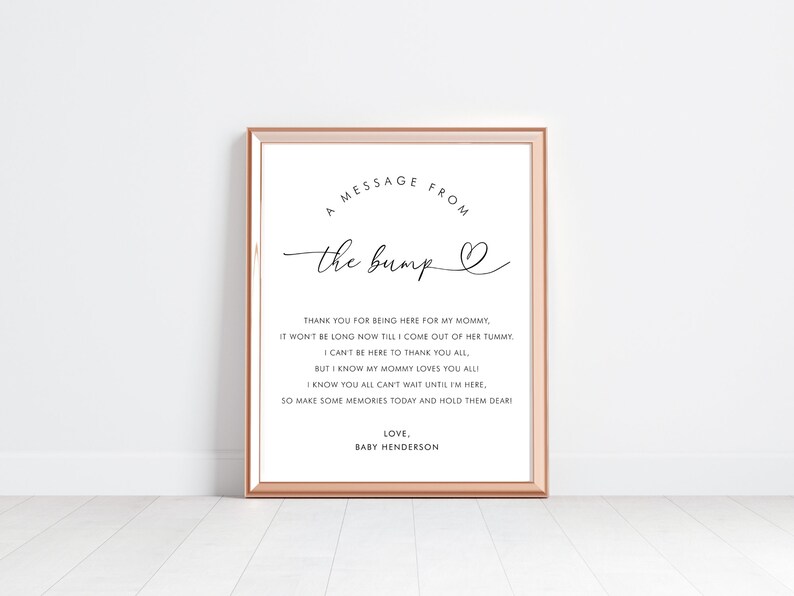 A Message From the Bump Sign Digital White Minimalist Poster Template ...