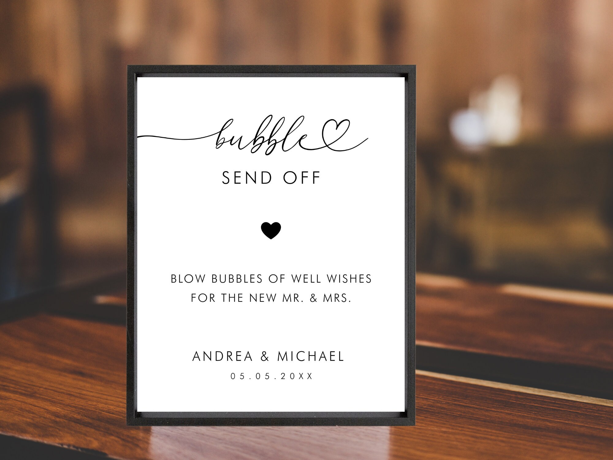 Bubble Send off Wedding Sign Template Wedding Bubble Send off Sign ...