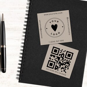 Kraft Paper Look Geometric QR Code Logo Earthy Template Square Business ...