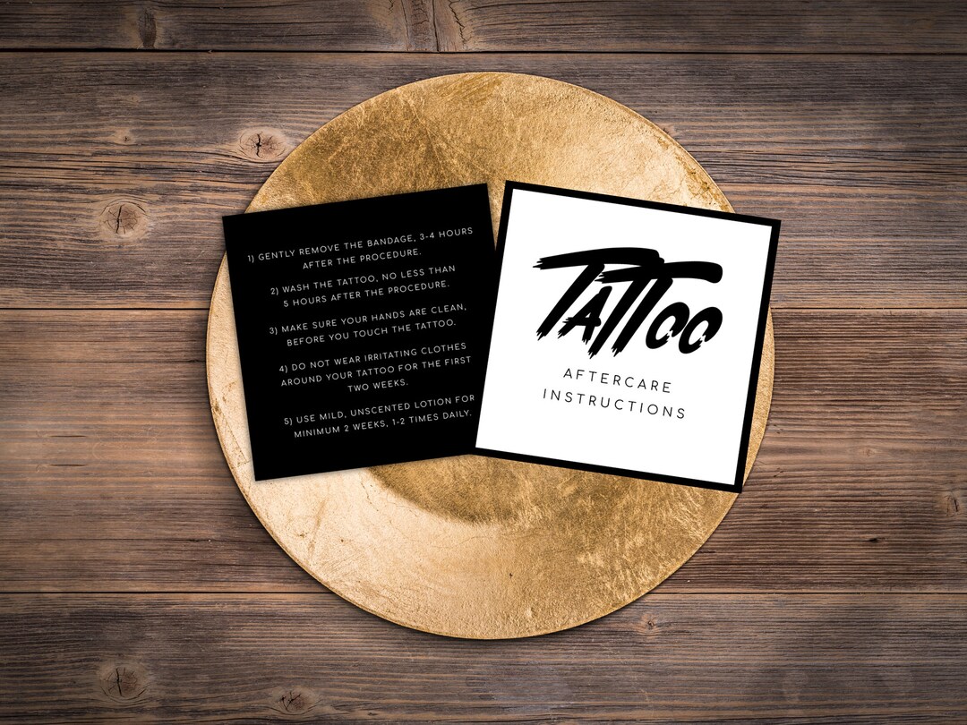 Printable Graffiti Style Tattoo Aftercare Instructions Business Card ...