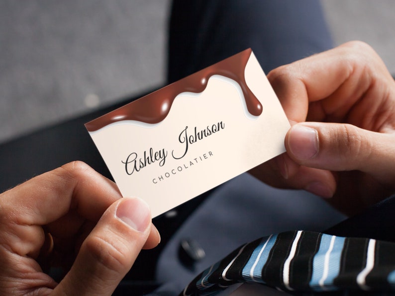 Chocolatier Business Card Template Chocolate Drip Dripping Sweet Treat ...
