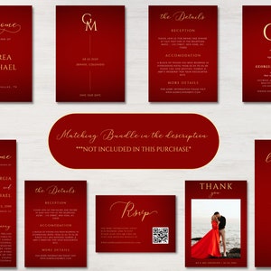Editable Dark Red Gold Wedding Sign Digital Dark Red Wine Wedding ...
