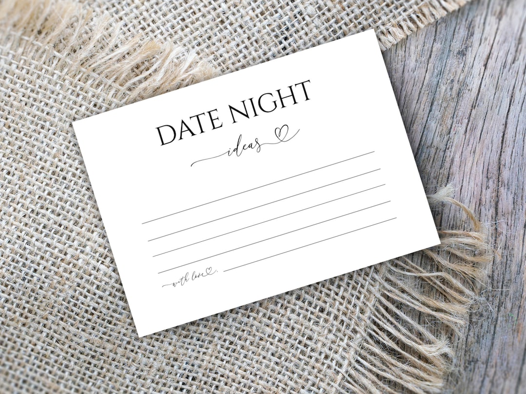Digital Date Night Ideas Enclosure Card DIY Delicate Romantic Enclosure ...
