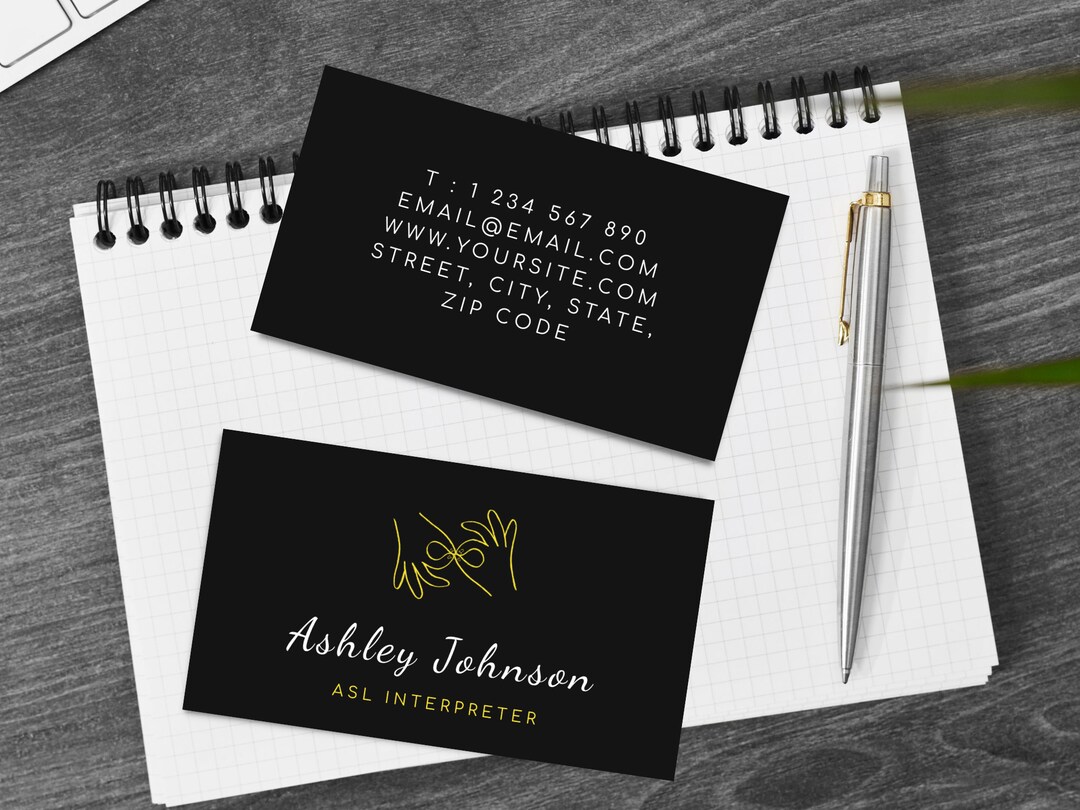 ASL Interpreter Business Card American Sign Language Business Card ...