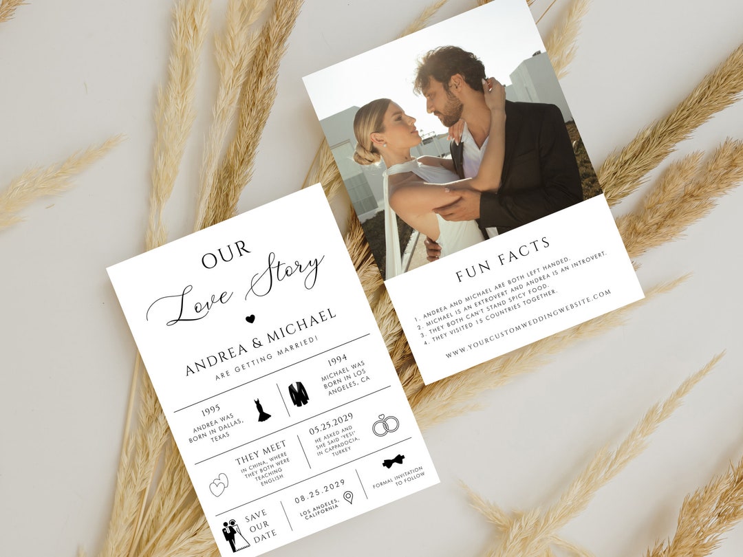 Our Love Story Wedding Invitation Delicate Fun Facts Icon Infographic ...