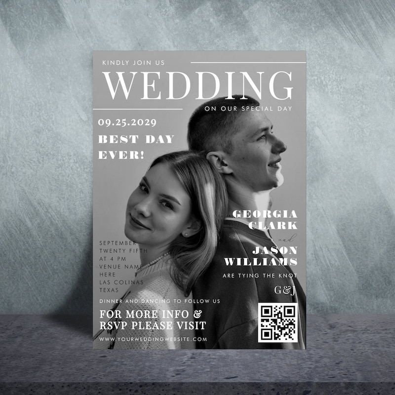 Magazine Wedding Invitation - Etsy