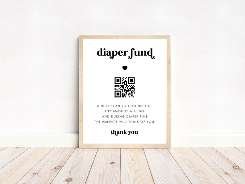 Editable Diaper Fund Baby Shower Sign Digital Printable Diaper Fund ...