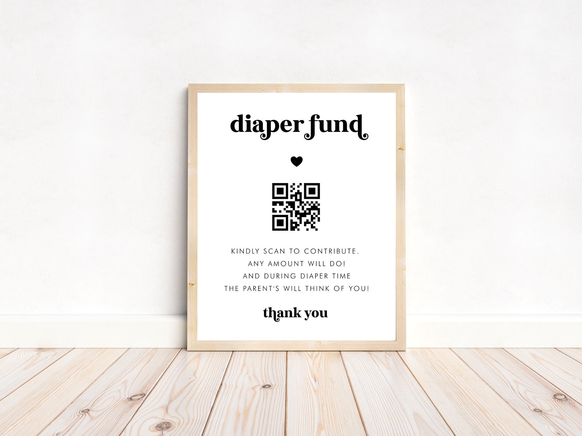 Editable Diaper Fund Baby Shower Sign Digital Printable Diaper Fund ...
