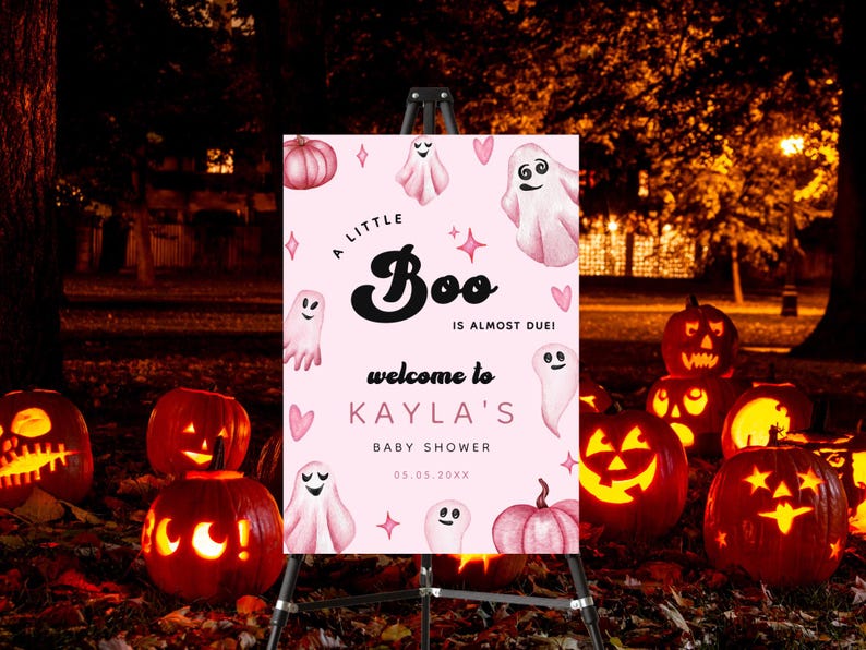 Letrero de bienvenida para baby shower de A Little Boo: letrero digital ...