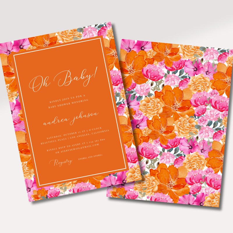 Orange Baby Shower - Etsy